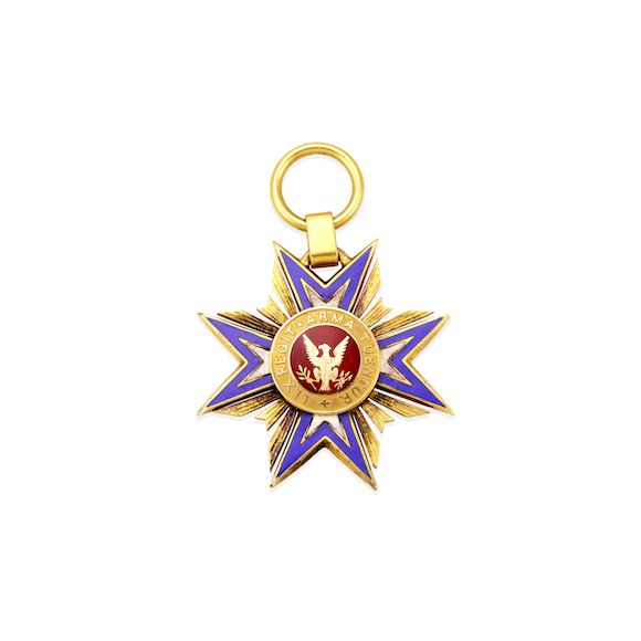 Bonhams : ANTIQUE 14K GOLD AND ENAMEL 'MILITARY ORDER OF THE LOYAL ...