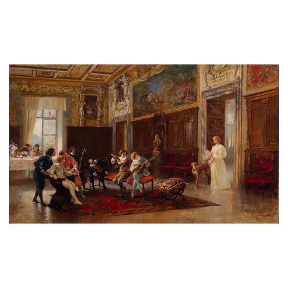 Bonhams : Mario Spinetti (Italian, 1842-1909) A private concert 24 x 39 ...