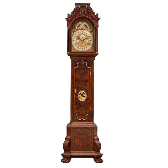 Bonhams Skinner : STEPHEN RIMBAULT BAROQUE-STYLE BURLWOOD TALL CASE CLOCK
