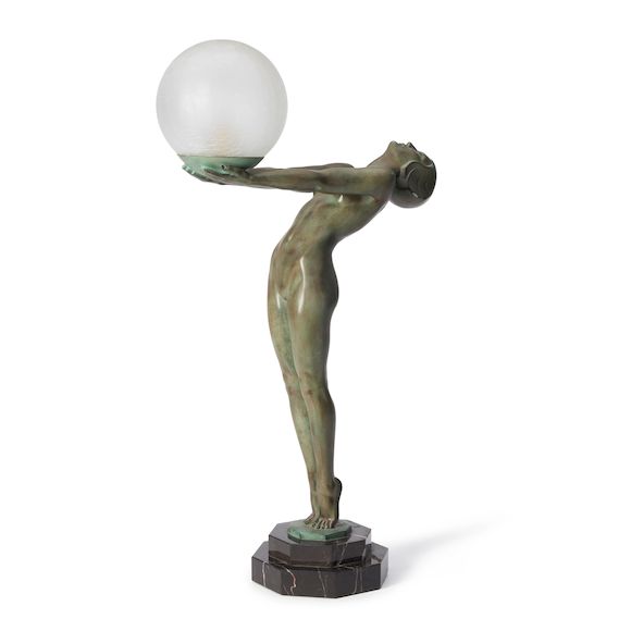 Bonhams Skinner : MAX LE VERRIER (1891-1973) FIGURAL TABLE LAMP France ...