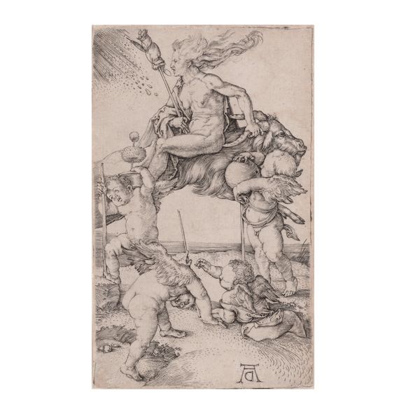 Bonhams : Albrecht Dürer (1471-1528); Witch Riding Backwards on a Goat;