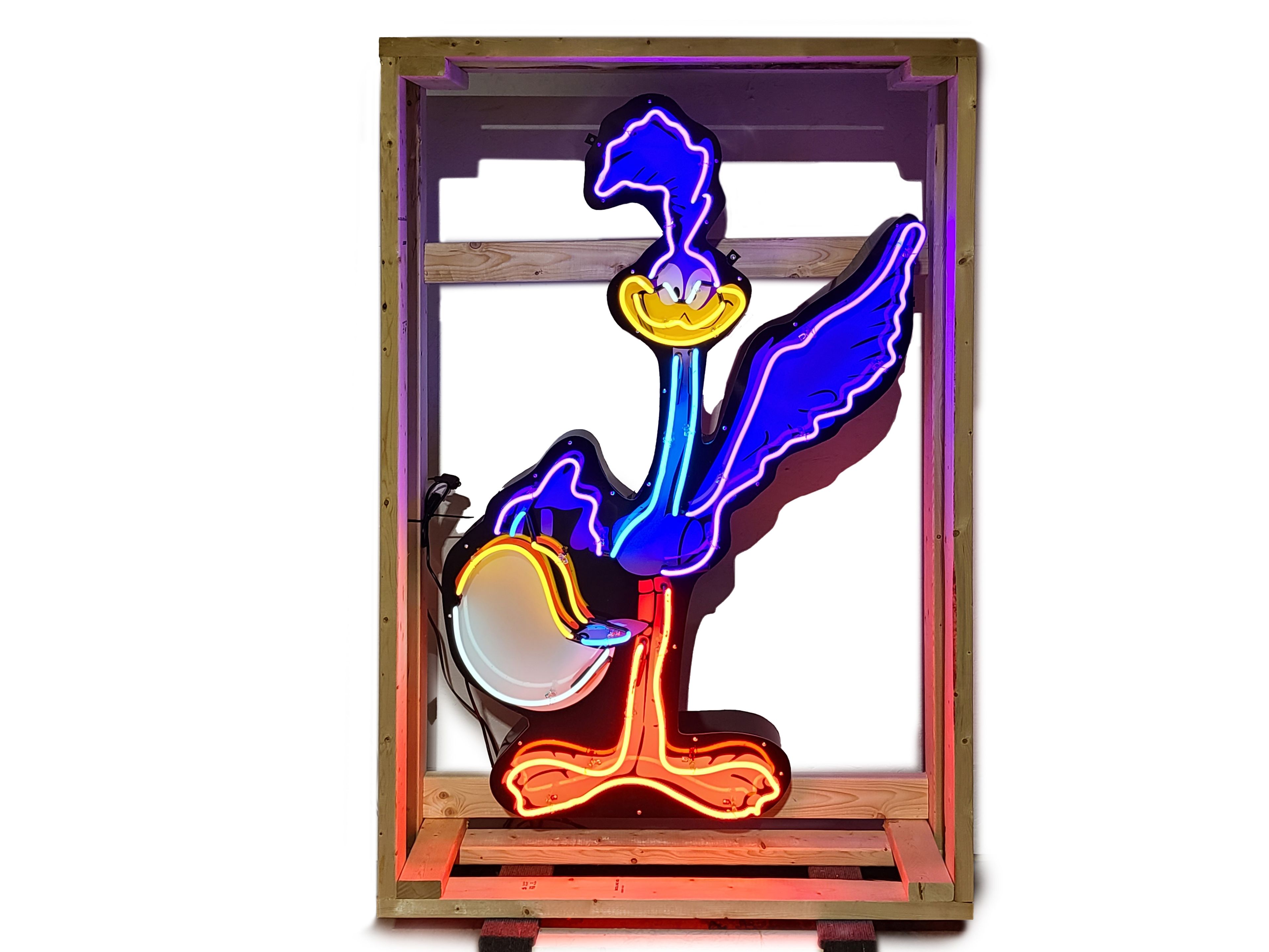 Bonhams Cars : A custom Road Runner tin neon sign