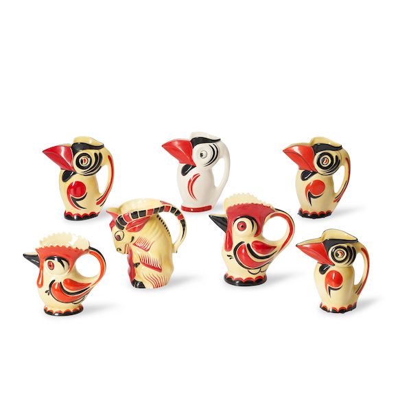 Bonhams Skinner : SEVEN CZECHOSLOVAKIAN ANIMAL-FORM PITCHERS Czech ...
