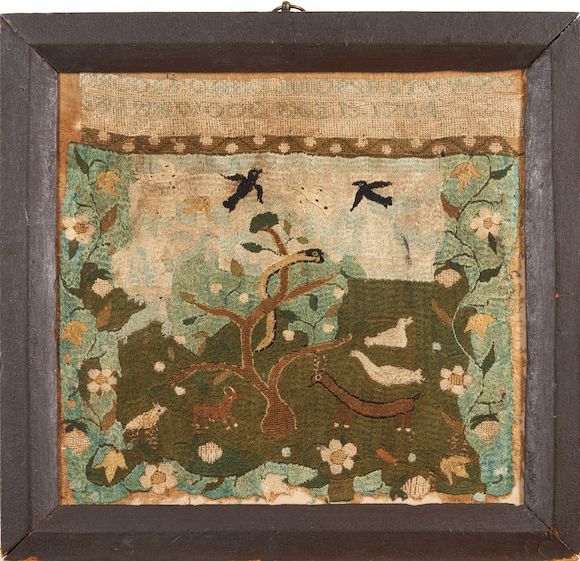 Bonhams Skinner : Fine Garden of Eden Needlework Picture and Sampler ...