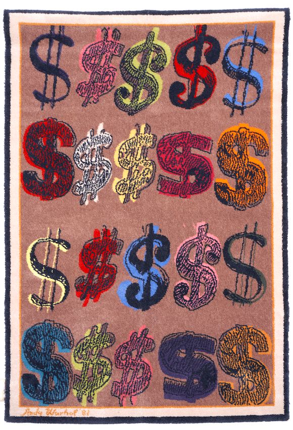 Bonhams Skinner : "DOLLAR SIGN" RUG AFTER ANDY WARHOL Denmark, Ege ...