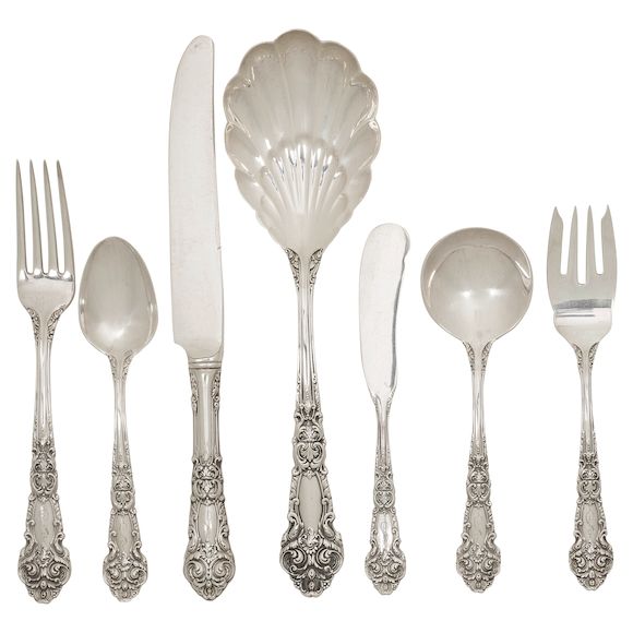 Bonhams : A REED & BARTON STERLING SILVER FLATWARE SERVICE FOR TWELVE ...