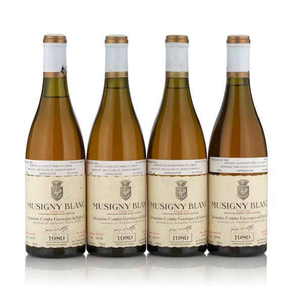 Bonhams Skinner : Comte Georges de Vogüé Musigny Blanc, 1989 (4 bottles ...
