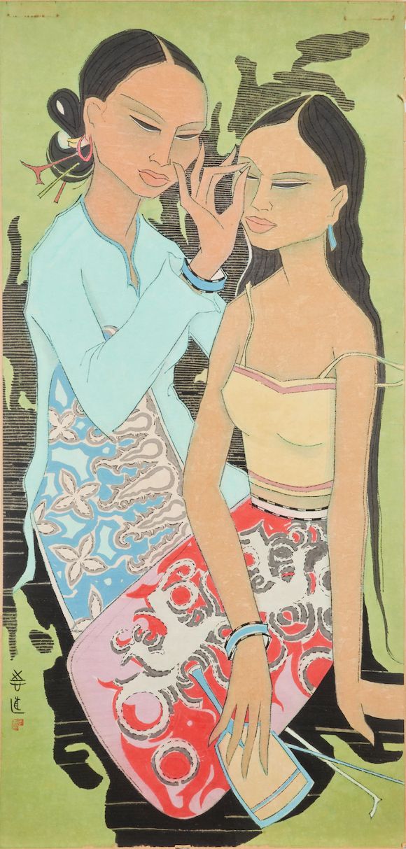 Bonhams Skinner : TAY CHEE TOH (B. 1941) Plucking Eye-Brow, Malaysia ...
