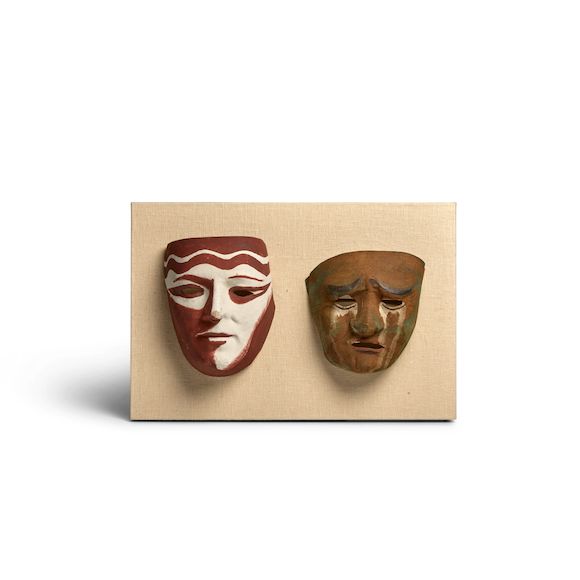 Bonhams : MAN RAY (1890-1976) Painted Masks 8 1/8 in (20.7 cm) (height ...