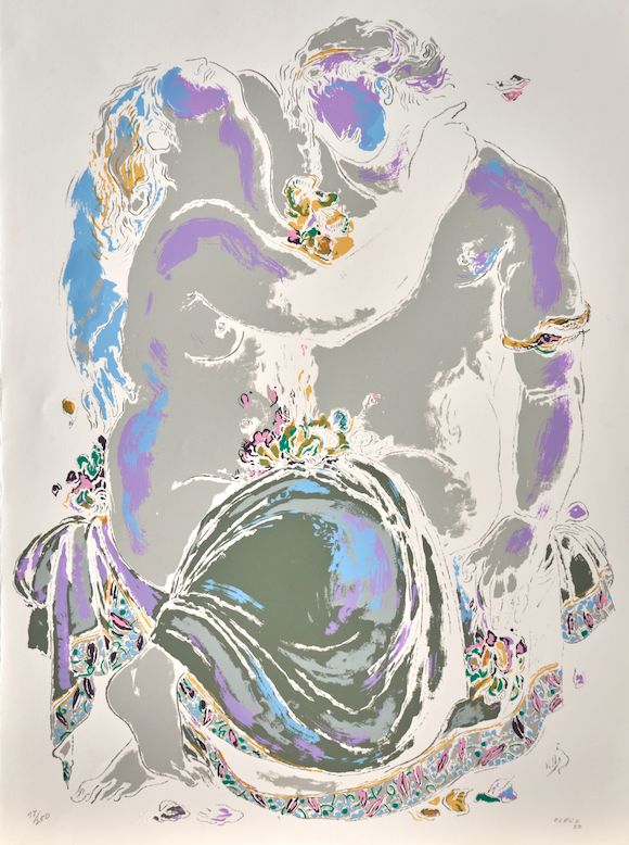Bonhams Skinner : JOSÉ GARCÍA OCEJO (Mexican, 1928-2019) Lovers Color ...