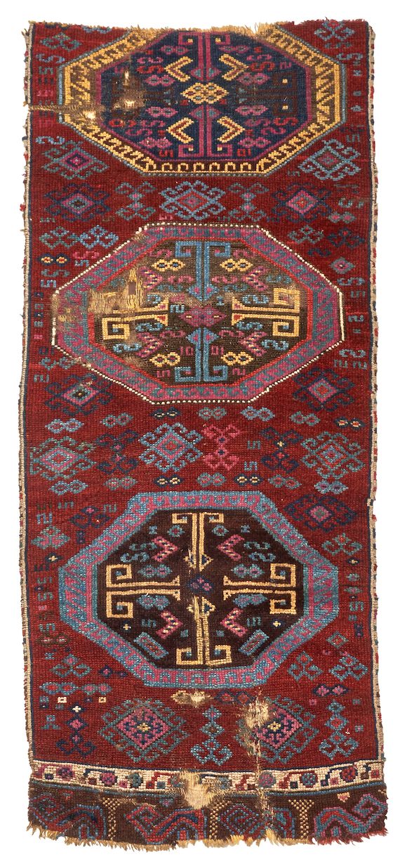 Bonhams Skinner : Early Hakari Kurd Fragment Anatolia 2 ft. 5 in. x 6 ft.
