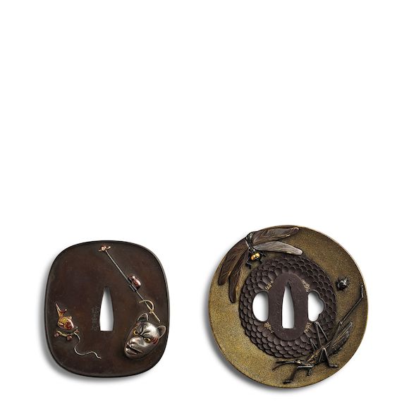 Bonhams : TWO MIXED-METAL TSUBA Edo period (1615-1868) and Meiji era ...