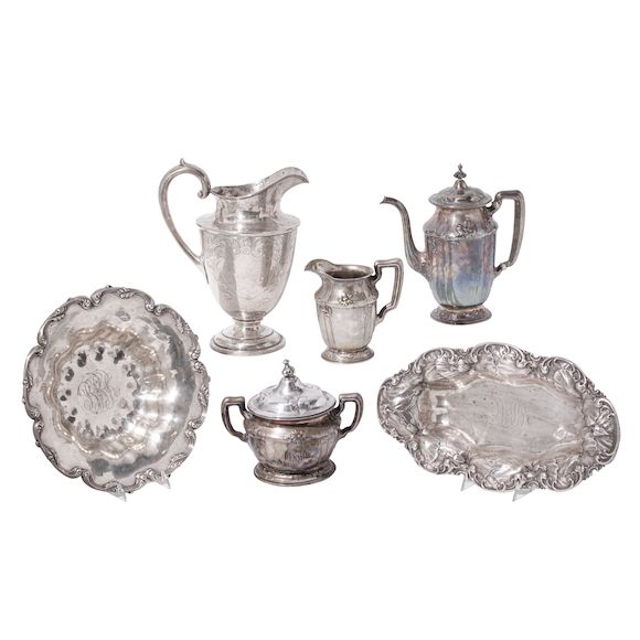 Bonhams : A GORHAM MARTELÉ STERLING SILVER THREE-PIECE COFFEE SET ...
