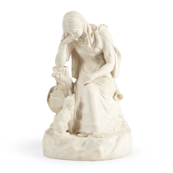 Bonhams Skinner : Wedgwood Carrara Figure of Poor Maria, England, c. 1860,