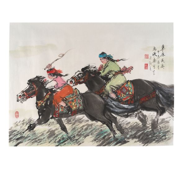 Bonhams : MA XINLE (Born 1963) Racing Horses, 2024
