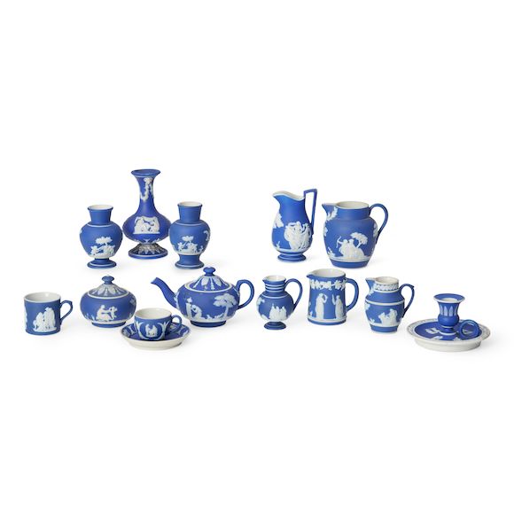 Bonhams Skinner : Thirteen Wedgwood Dark Blue Jasper Dip Miniatures ...