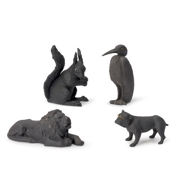 Bonhams Skinner : Four Wedgwood Black Basalt Animals, England, early ...