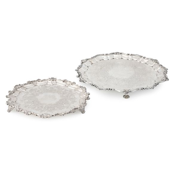 Bonhams Skinner : Two Silver Salvers,
