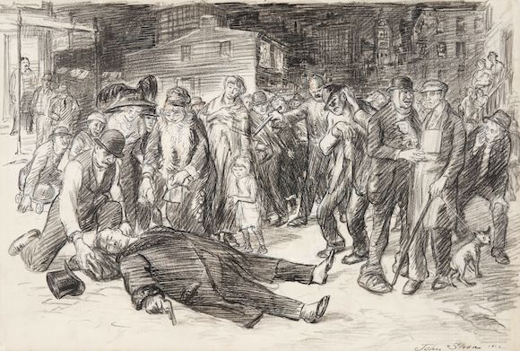 Bonhams Skinner : JOHN SLOAN (American, 1871-1951) "Why Did He Do It?"