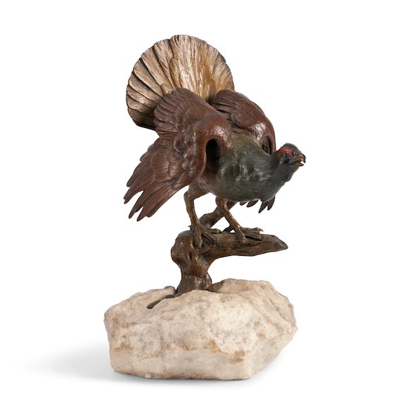 Bonhams Skinner : Franz Xavier Bergman (Austrian, 1861-1936) Cold painted bronze model of a wild ...