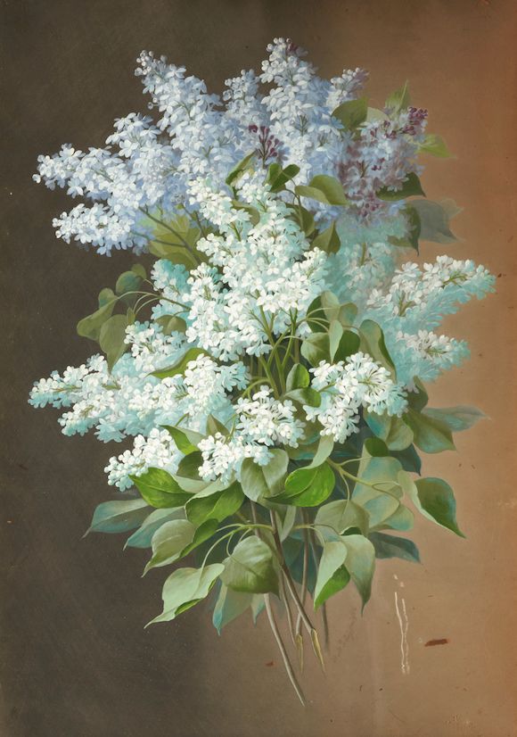 Bonhams Skinner : Raoul Maucherat de Longpré (French/American, 1843-1911) Still Life of Lilacs