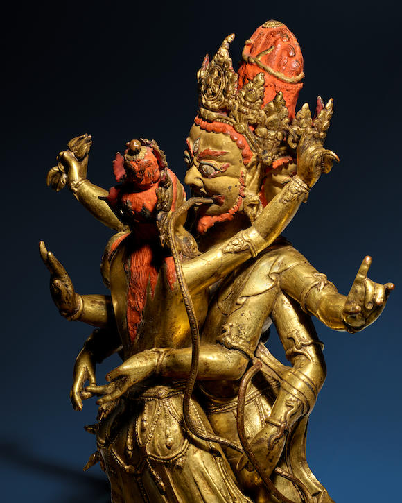 Bonhams A Gilt Copper Alloy Figure Of Mahachakra Vajrapani Central