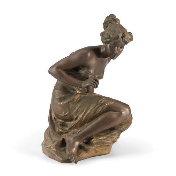 Bonhams Skinner : Rudolf Podany (Austrian, 1876-1963) Sculpture of a Nymph