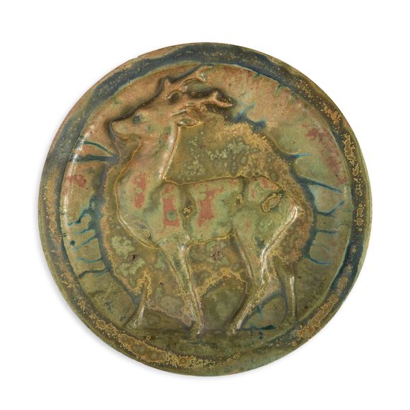 Bonhams Skinner : ALEXANDRE BIGOT (1862-1927) PLAQUE WITH STAG France ...