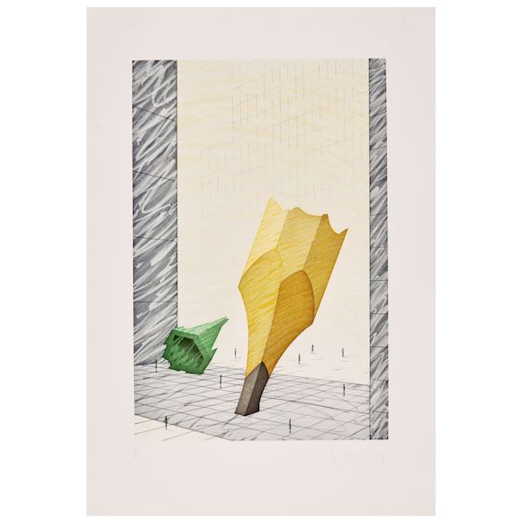 Bonhams : Claes Oldenburg (1929-2022); Proposal for a Colossal Monument in Downtown, New York ...