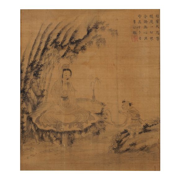 Bonhams : STYLE OF LI GONGLIN Buddhist Figures