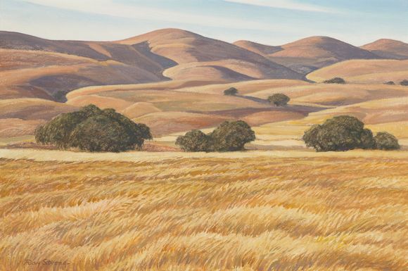 Bonhams : Ray Stanford Strong (1905-2006) Golden Hills 16 x 24 in ...