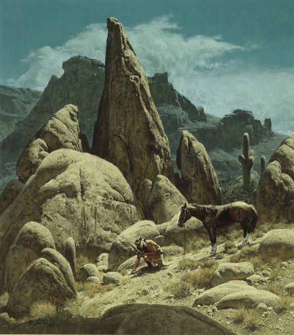 Bonhams : Frank McCarthy (1924-2002) Finding the Sign 27 x 24 in ...