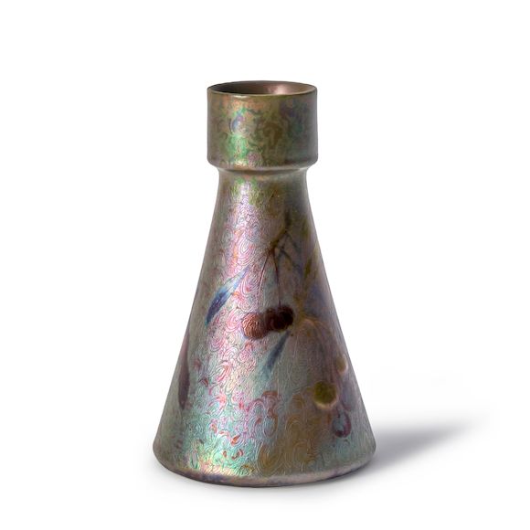 Bonhams Skinner : CLEMENT MASSIER (1845-1917) VASE WITH CHERRIES Golfe ...
