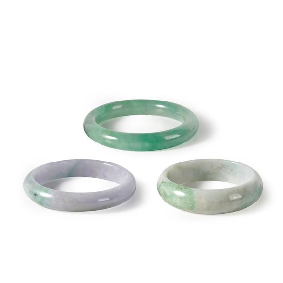 Bonhams Skinner : THREE JADEITE BRACELETS China, 20th century or later (3)