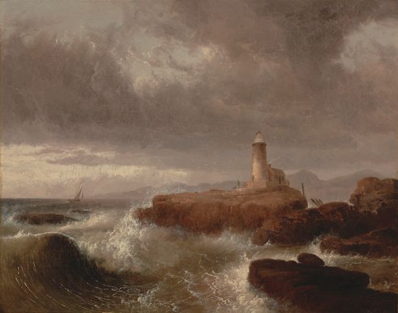 Bonhams : Thomas Doughty (1793-1856) Desert Rock Lighthouse, Maine 27 1 ...