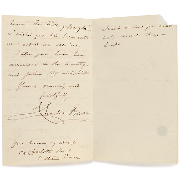 Bonhams : TO ANDERSEN FROM HIS ENGLISH TRANSLATOR. BONER, CHARLES. 1815 ...