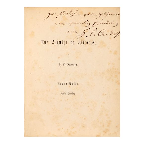 Bonhams : PRESENTATION COPY FOR CHRISTIAN ERIKSEN. ANDERSEN, HANS ...