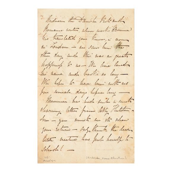 Bonhams : MARY HOWITT AND HANS CHRISTIAN ANDERSEN. HOWITT, ANNA. AND ...