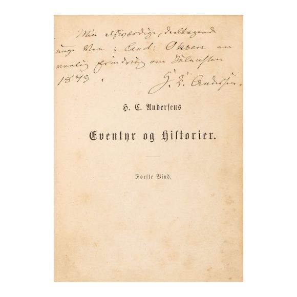 Bonhams : PRESENTATION COPY FOR ERIK OKSEN. ANDERSEN, HANS CHRISTIAN ...