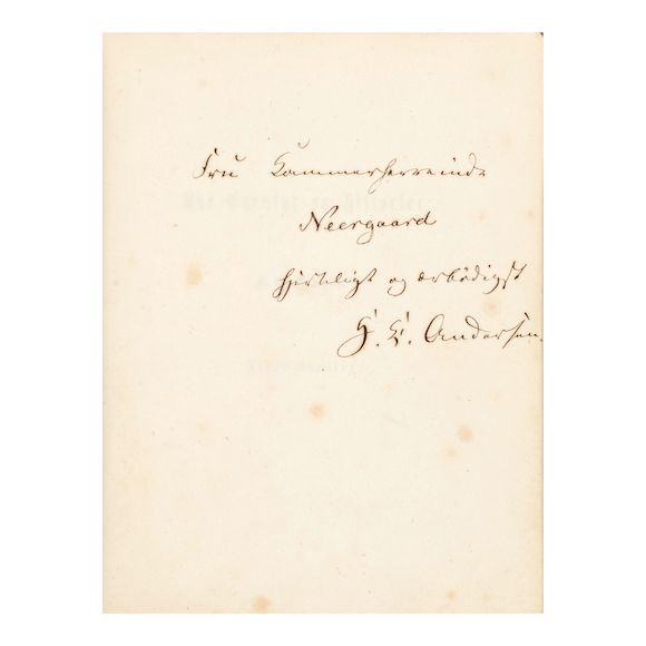 Bonhams : PRESENTATION COPY FOR LOUISE DE NEERGAARD. ANDERSEN, HANS ...