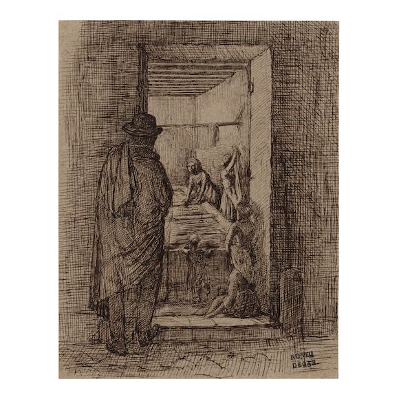 Bonhams : EDGAR DEGAS (1834-1917) Femmes au lavoir 7 3/8 x 5 13/16 in ...