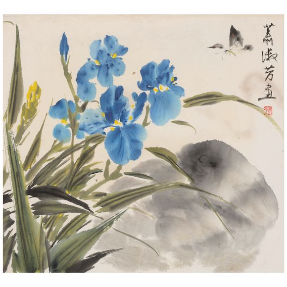Bonhams : XIAO SHUFANG (1911-2005) Flowers and Butterfly