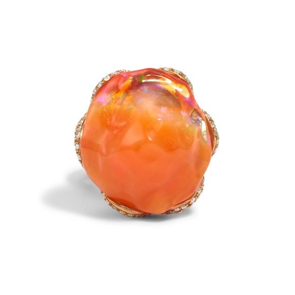 Bonhams : MARIA ROSARIA CATALDO: AN OPAL AND DIAMOND RING, ITALY