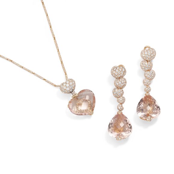 Bonhams : MARIA ROSARIA CATALDO: A MORGANITE AND DIAMOND PENDANT ...