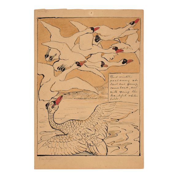 Bonhams : HOYTEMA ILLUSTRATION FOR THE UGLY DUCKLING. ANDERSEN, HANS ...