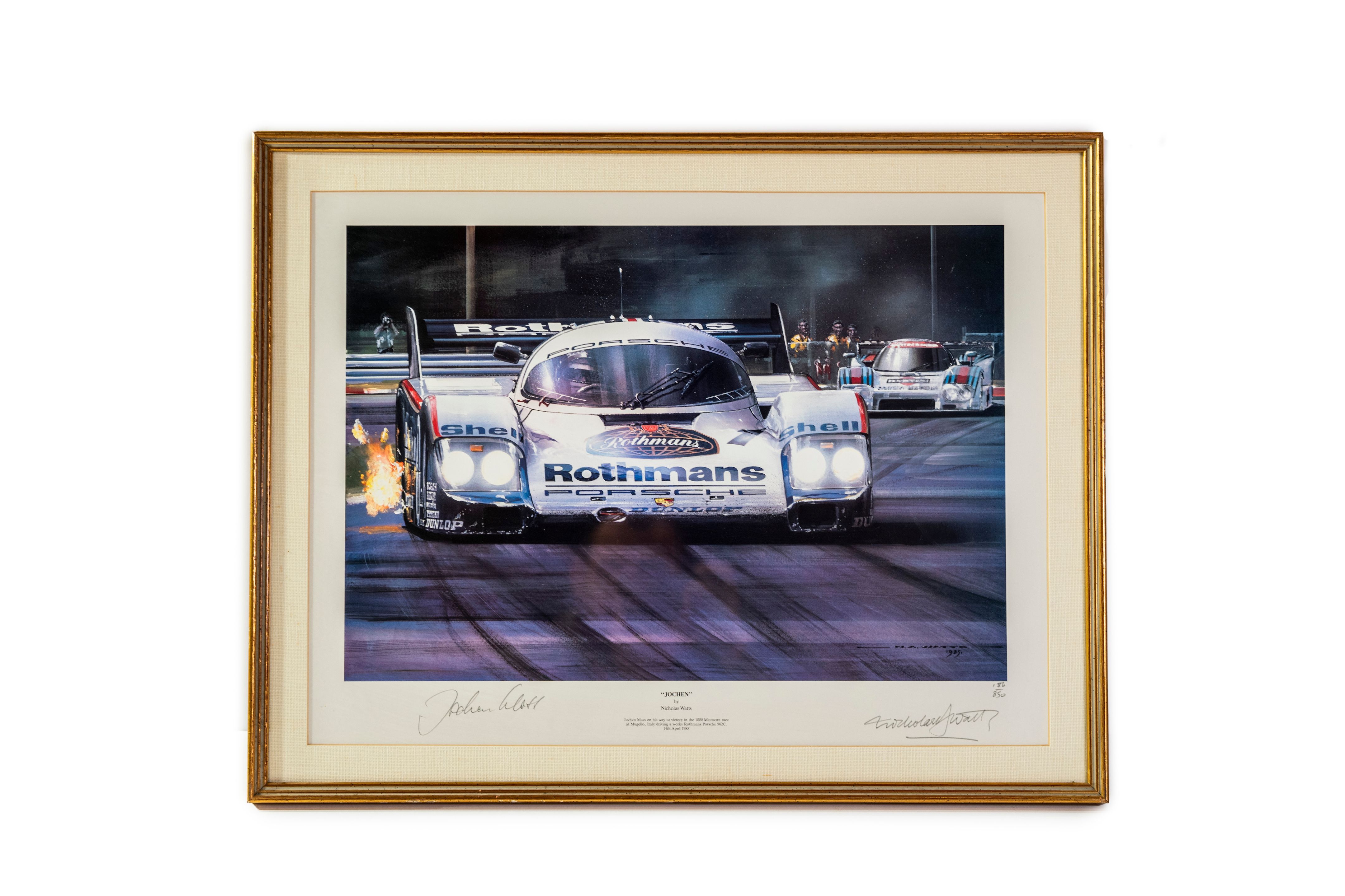 Bonhams Cars : "Jochen," signed print by Nicholas Watts and Jochan Mass,