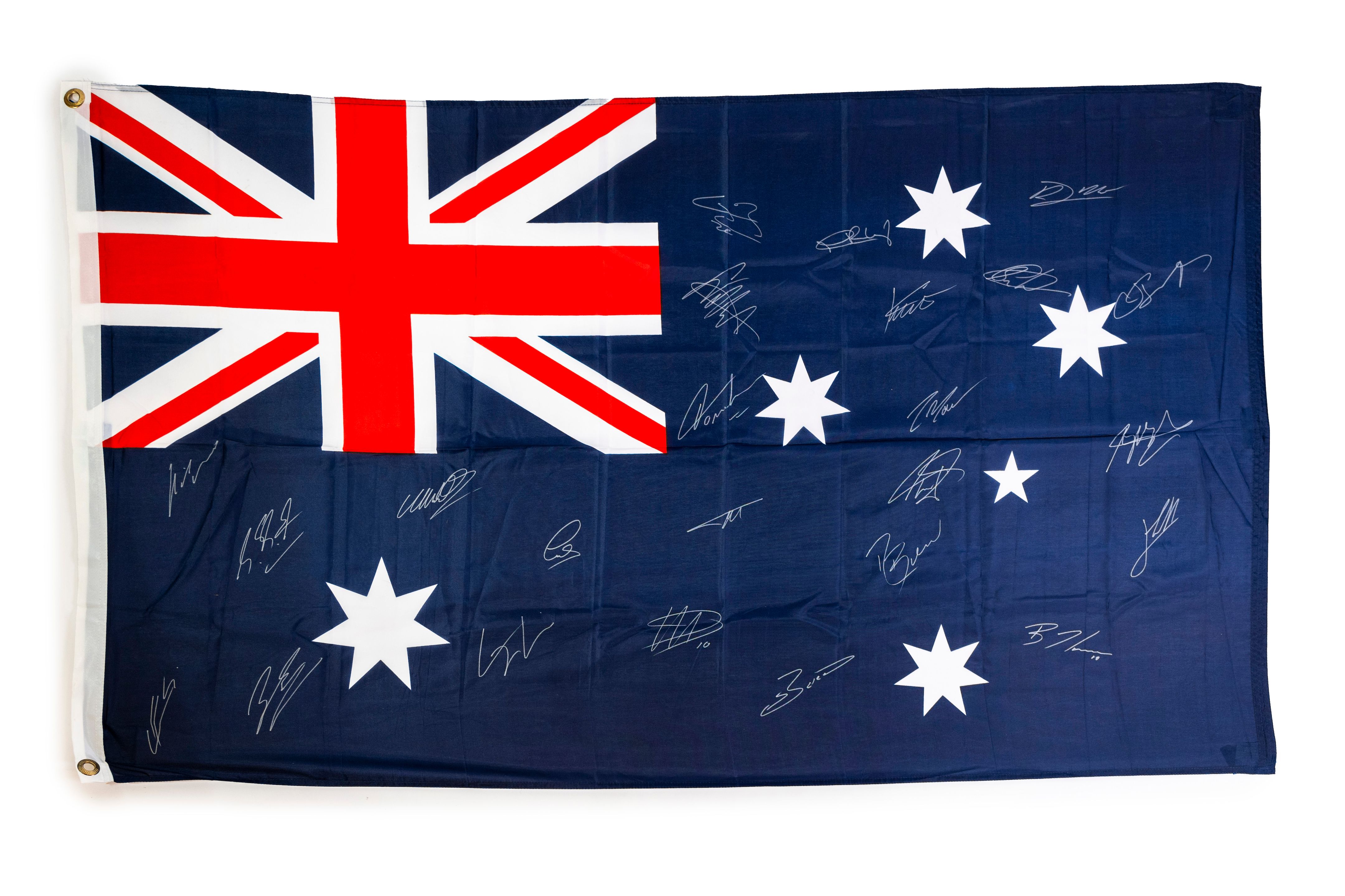Bonhams Cars : An autographed Australian flag signed by the racers of ...