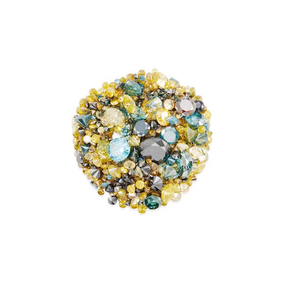 Bonhams : GROUP OF LOOSE COLOR TREATED DIAMONDS