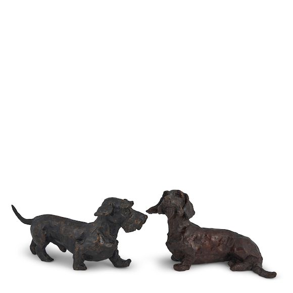 Bonhams Skinner : TWO ROSEMARY COOK (B. 1952) WIRE-HAIRED DACHSHUND ...