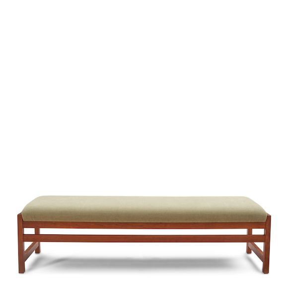 Bonhams Skinner : THOMAS MOSER UPHOLSTERED BENCH Auburn, Maine, dated ...